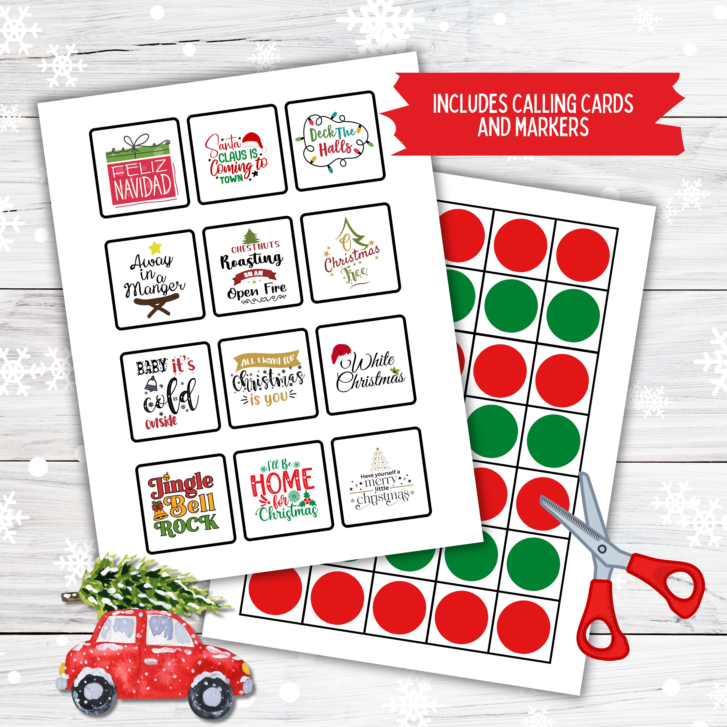 Christmas Song Bingo, Christmas Bingo for 50, Christmas Party Games ...