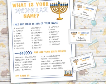 Hanukkah Menorah Name Game, Hanukkah Printable Menorah Name Game ...