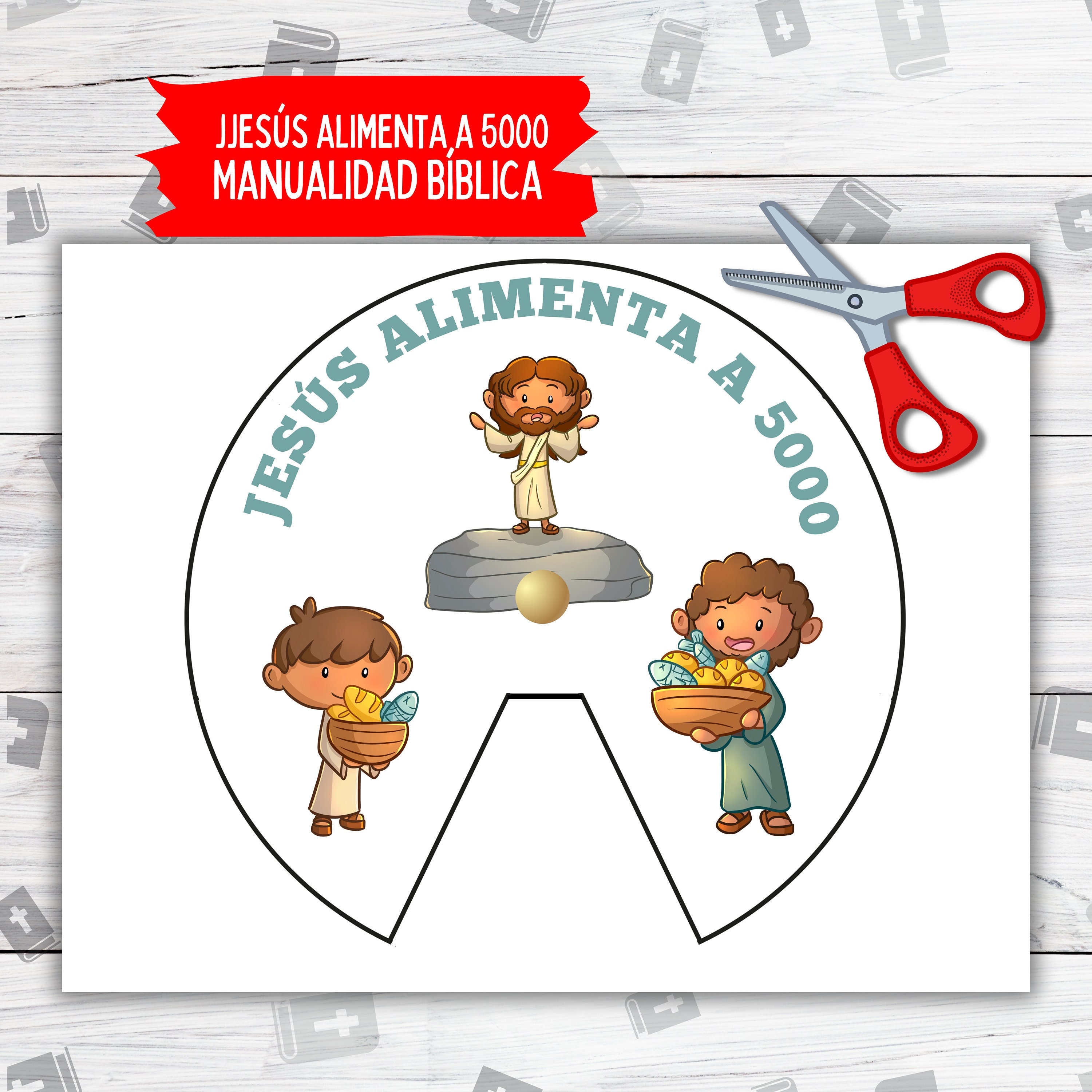 Jesús Alimenta a 5000, Spanish Jesus Feeds 5000 Printable Wheel ...