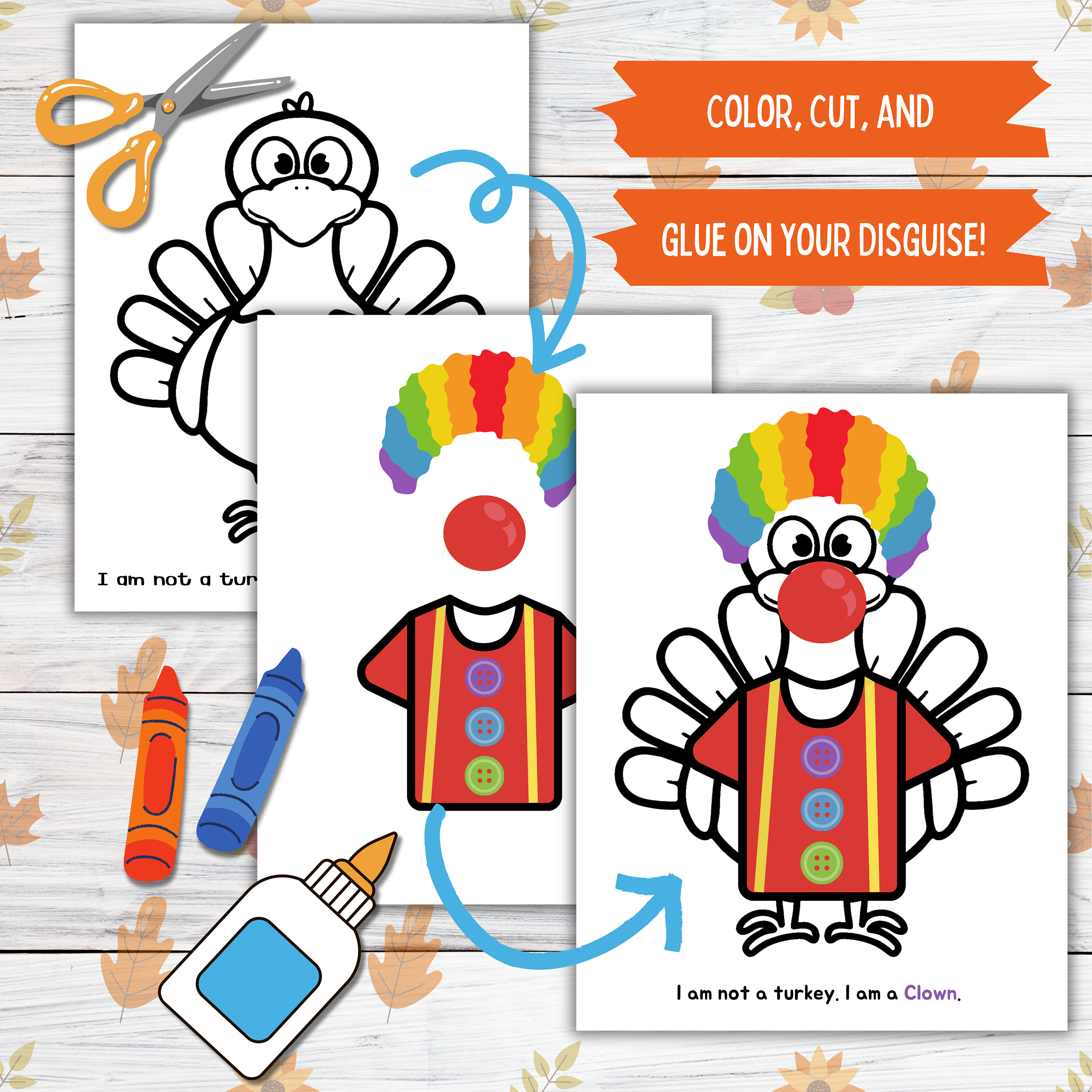 Disguise a Turkey Thanksgiving Printable Craft for Kids and Toddlers ...