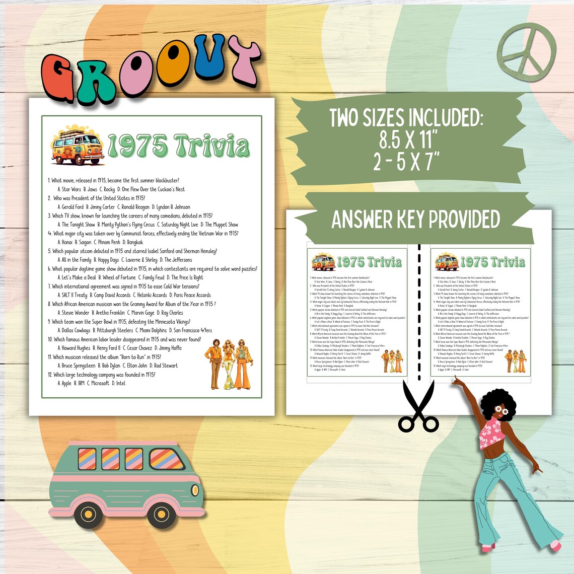 1975 Trivia Game, 50th Birthday Party, 50th Golden Anniversary, 50th ...