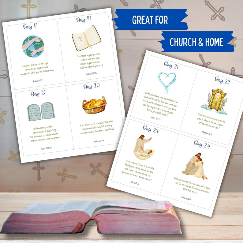 Easter Advent Bible Study Cards, Holy Week Countdown Devotional ...