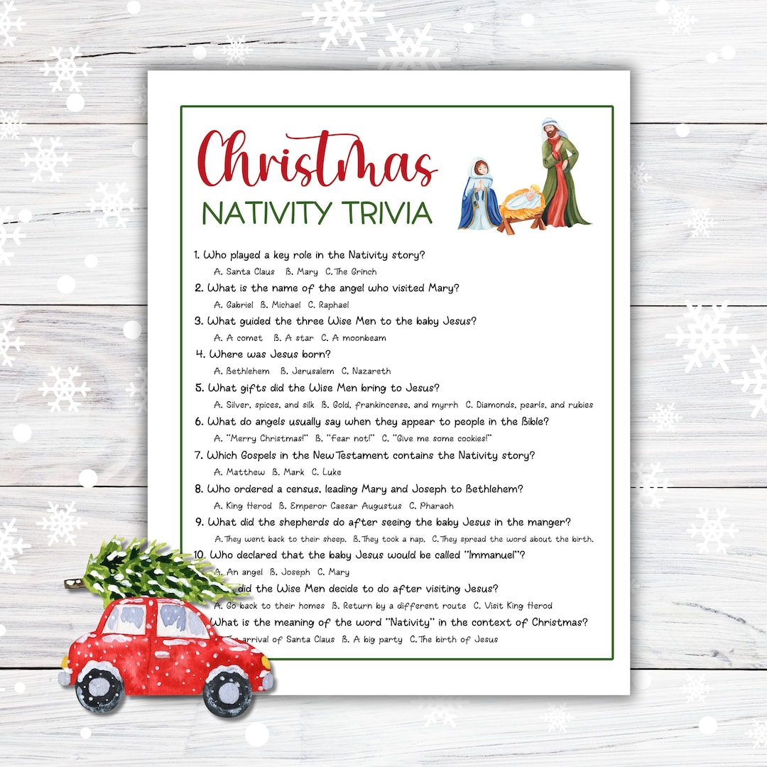 Christian Christmas Trivia, Christmas Bible Trivia, Christmas Party ...