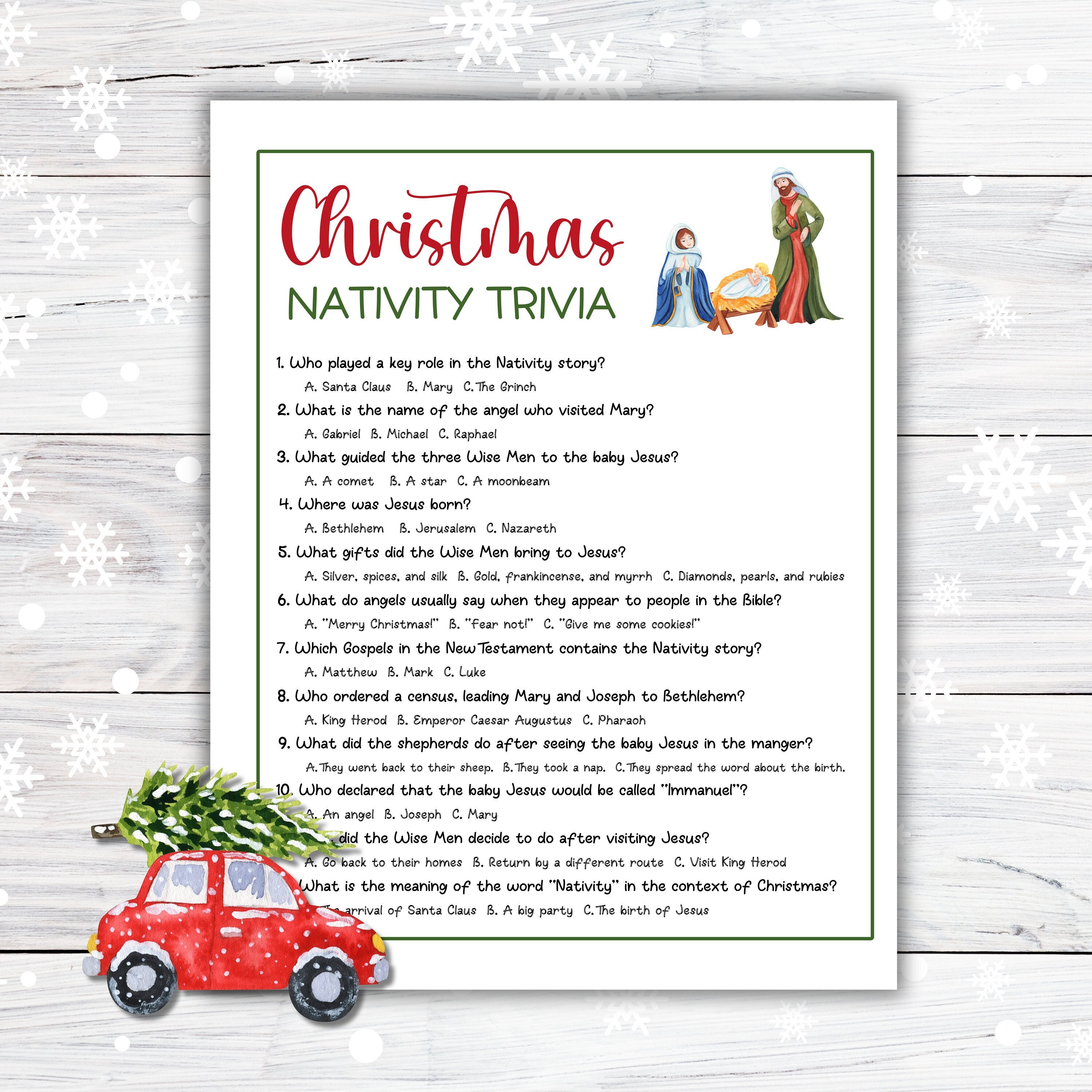 Christian Christmas Trivia, Christmas Bible Trivia, Christmas Party ...