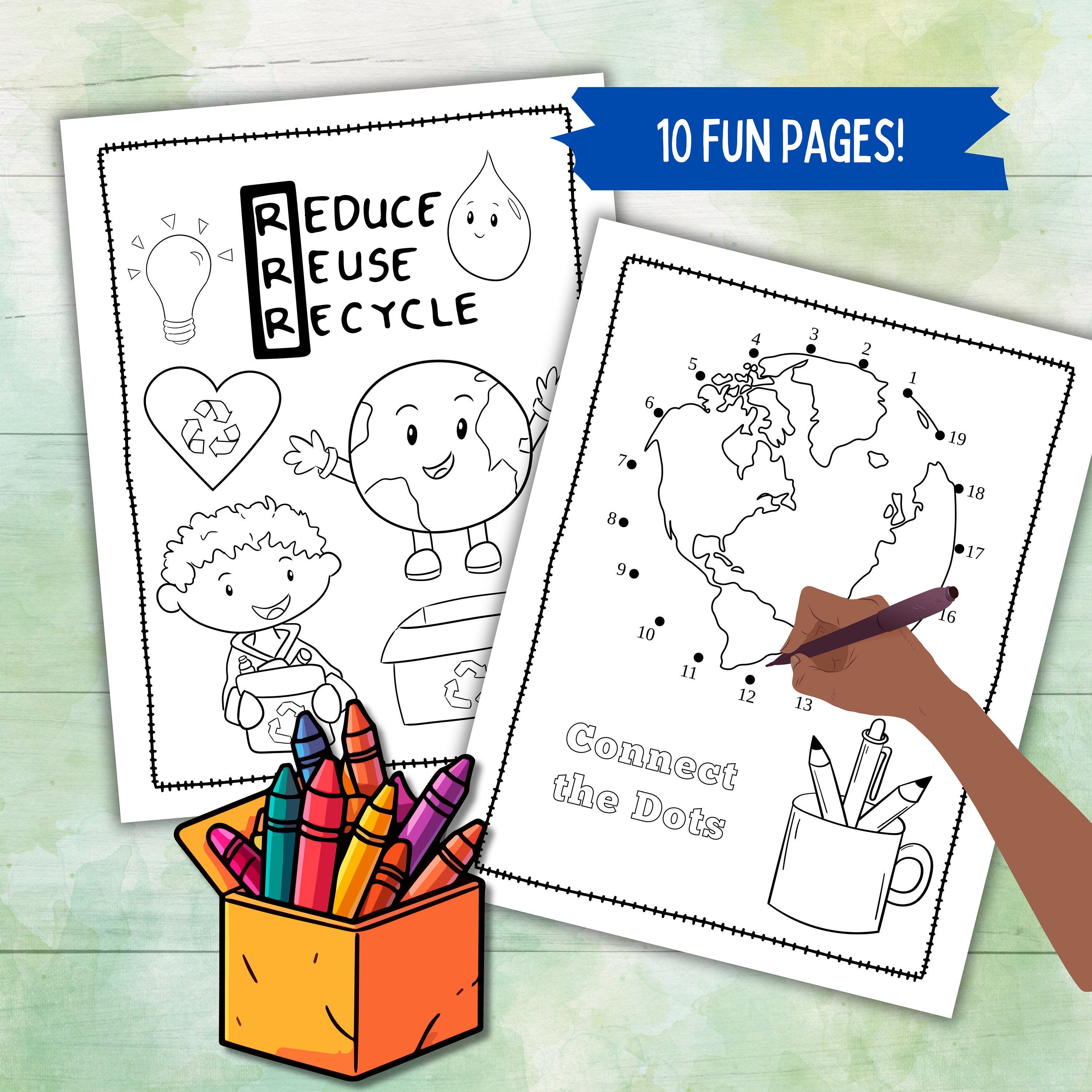 Earth Day Coloring Activity Pages, Environmental Earth Day Worksheets ...