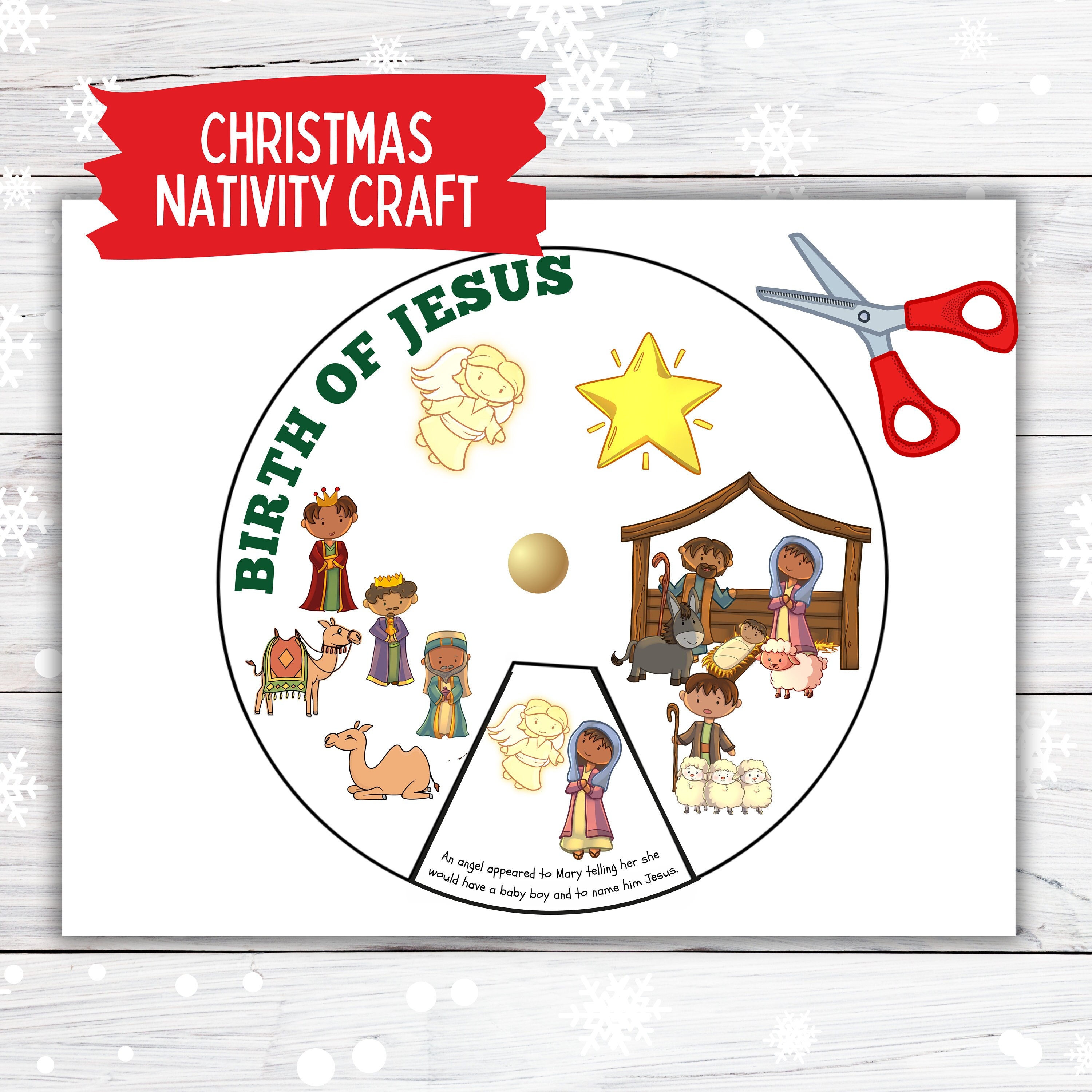 Birth of Jesus Printable Nativity, Christmas Nativity Bible Story ...