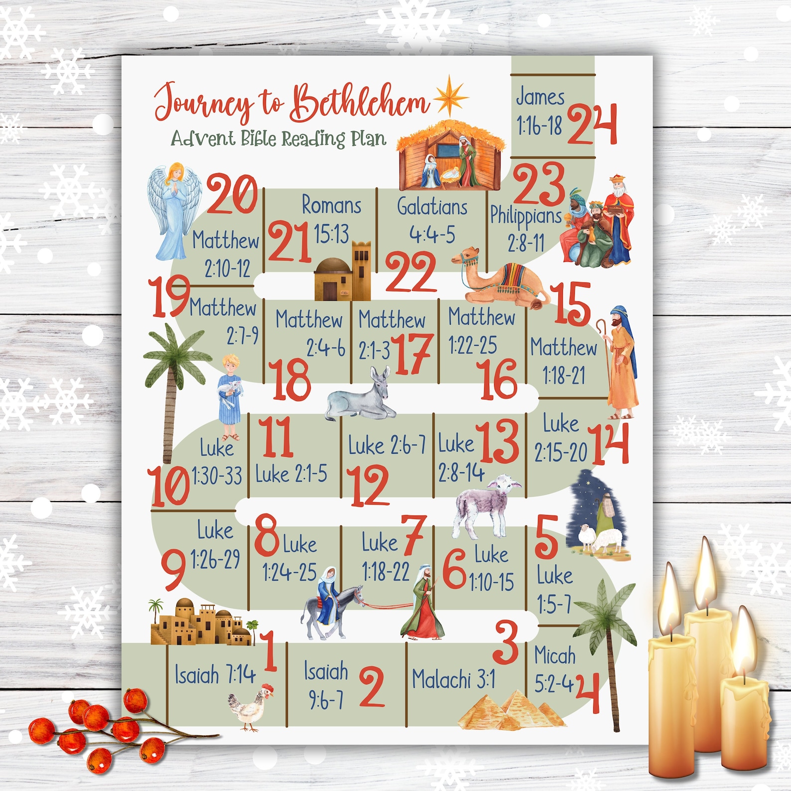 Nativity Advent Calendar for Kids, Printable Nativity Advent Calendar ...