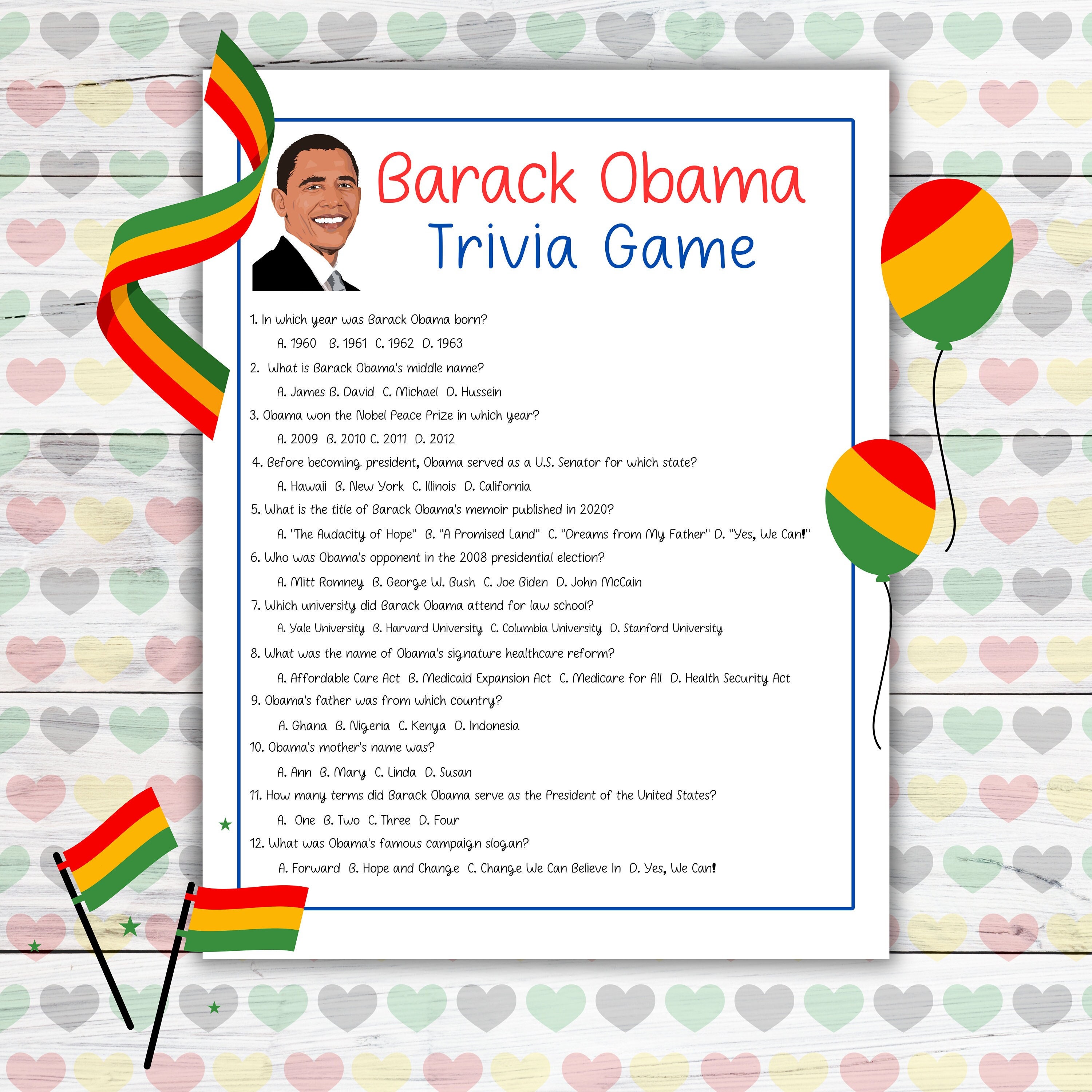 Jeu-questionnaire Barack Obama, quiz sur l'histoire des Noirs ...