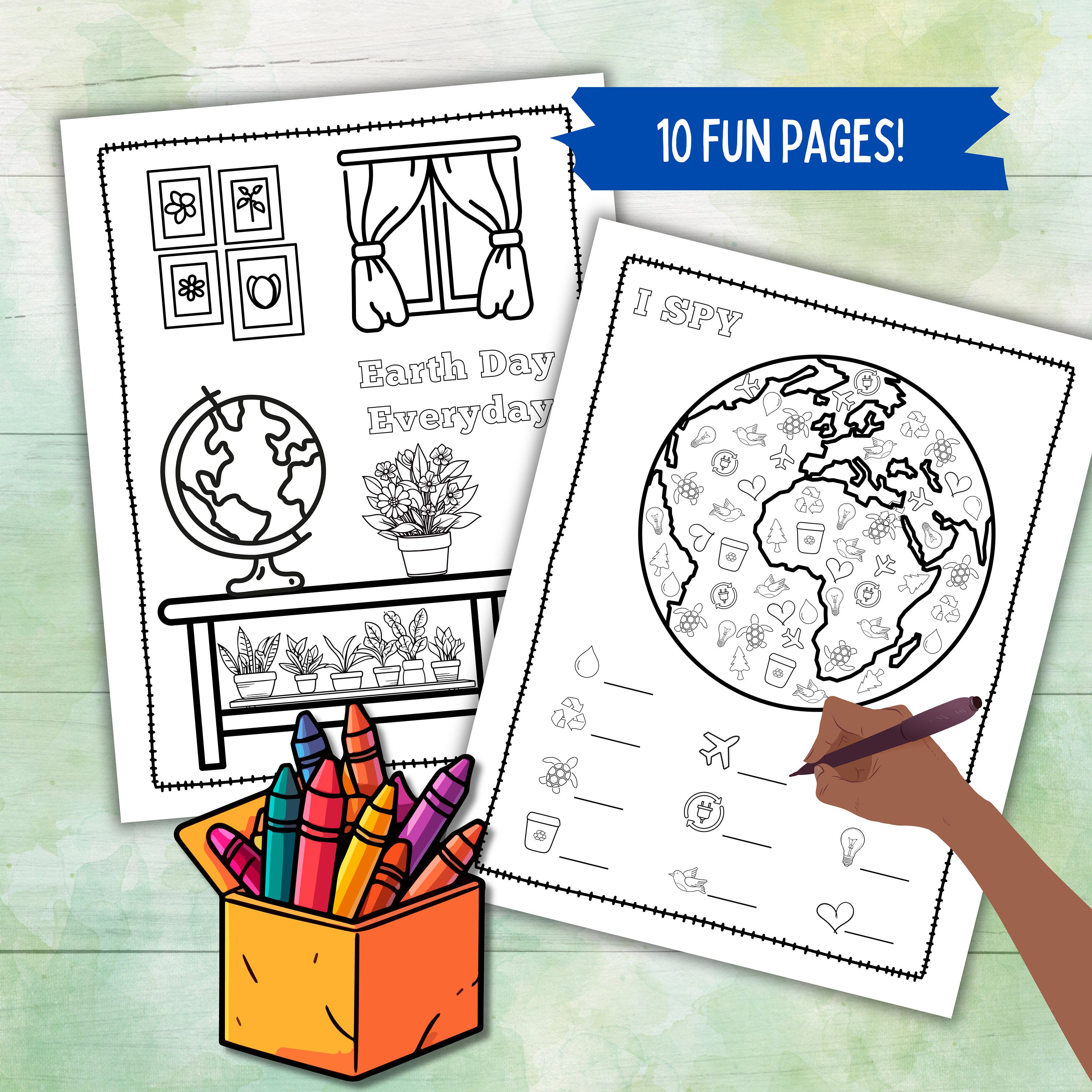 Earth Day Coloring Activity Pages, Environmental Earth Day Worksheets ...