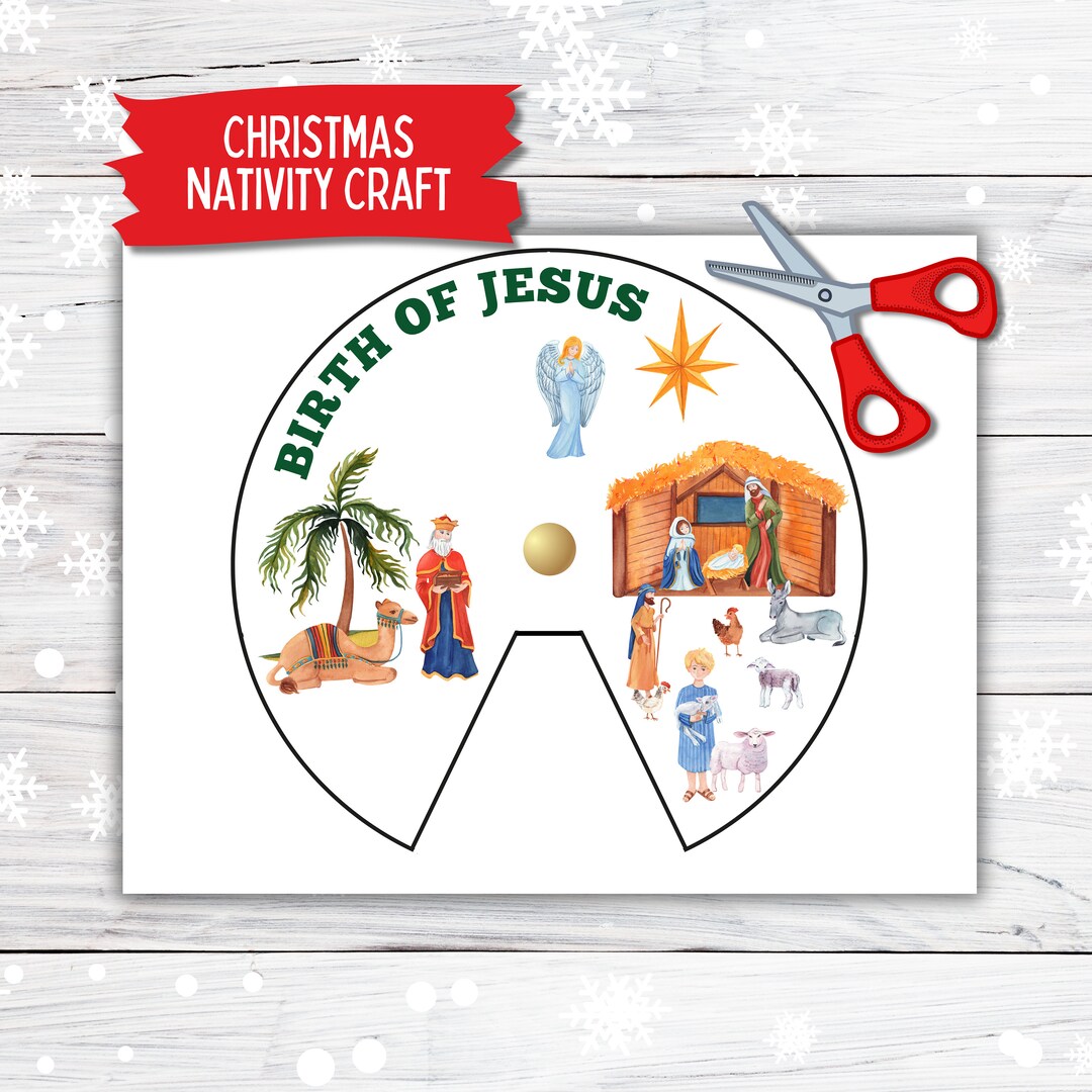 Nativity Story Wheel, Sunday School Nativity Craft for Kids, Christmas ...