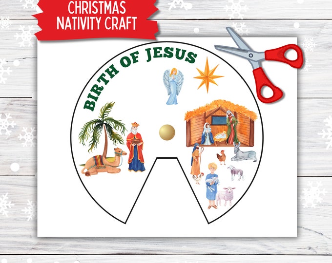 Printable Nativity Story Wheel, Birth of Jesus Spinner Craft for Kids ...