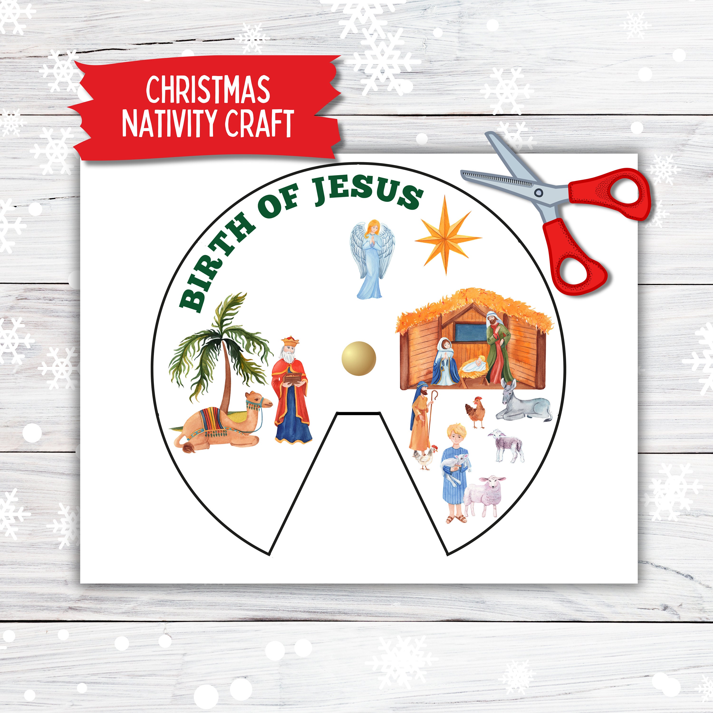 Nativity Story Wheel, Sunday School Nativity Craft for Kids, Christmas ...