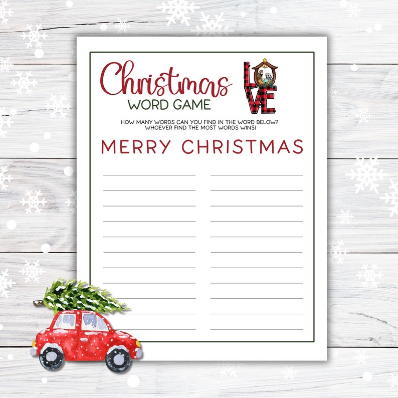 Christmas Word Games, Christmas Party Games for Family and Group ...