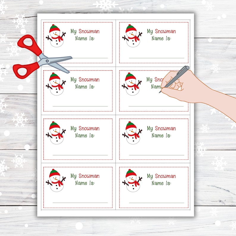 What's Your Snowman Name Game, Christmas Party Game for Group, Holiday ...