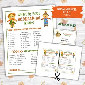 What is Your Scarecrow Name Game, Thanksgiving Fall Printable Games ...