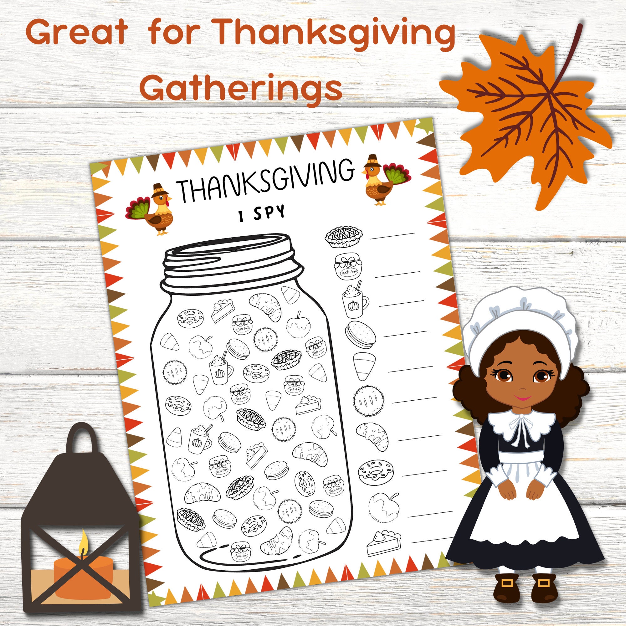 Thanksgiving I Spy Autumn Activities for Kids Thanksgiving - Etsy