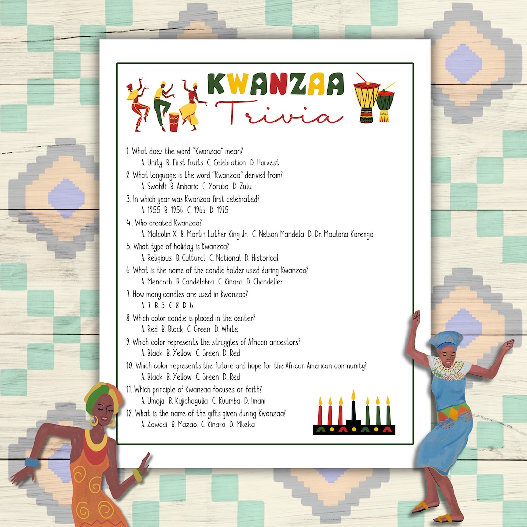 Kwanzaa Trivia Game, Kwanzaa Printable Trivia Questions, Kwanzaa Party ...