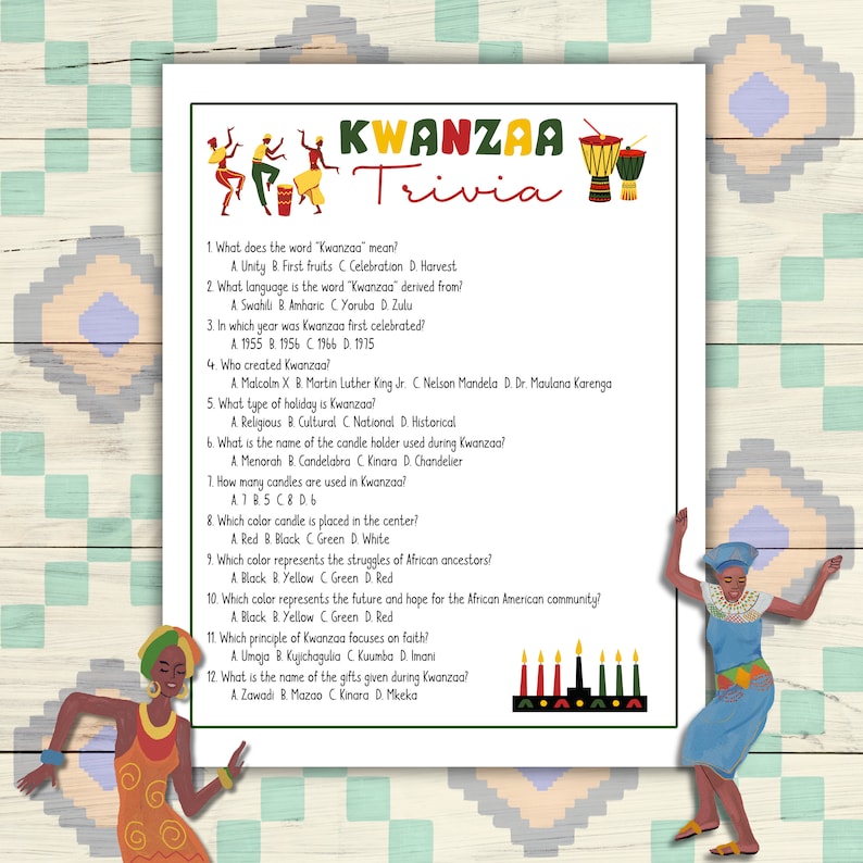 Kwanzaa Trivia Game, Kwanzaa Printable Trivia Questions, Kwanzaa Party ...