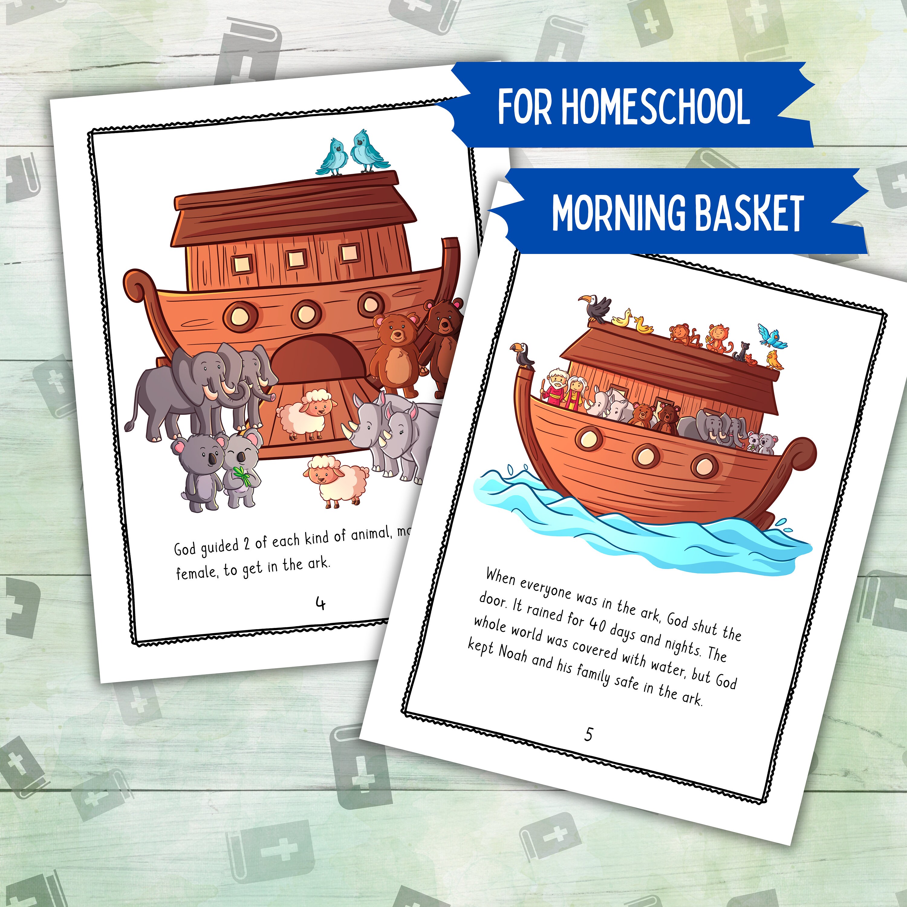 Noah's Ark Kids Bible Story Lesson, Kids Bible Heroes Coloring ...