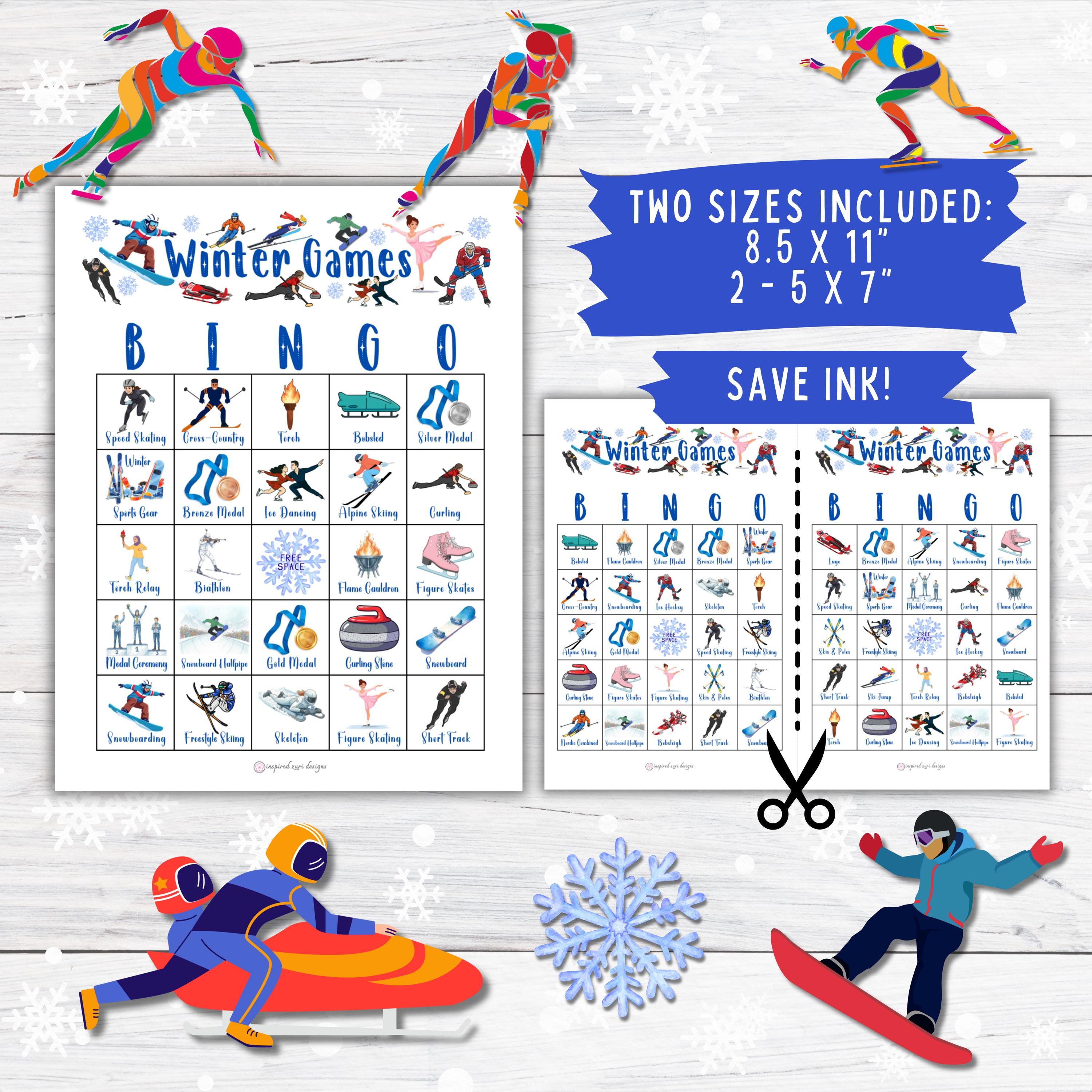 2026 Winter Games Bingo, Printable Winter Sports 2026 Bingo, Winter ...
