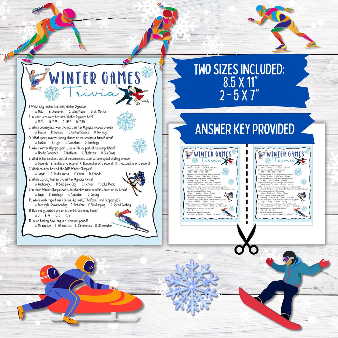 Winter Games Trivia Game, Printable 2026 Winter Games Trivia, Winter ...