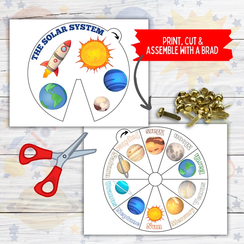 Solar System Printable Wheel Craft, Solar System Printable Toddler ...