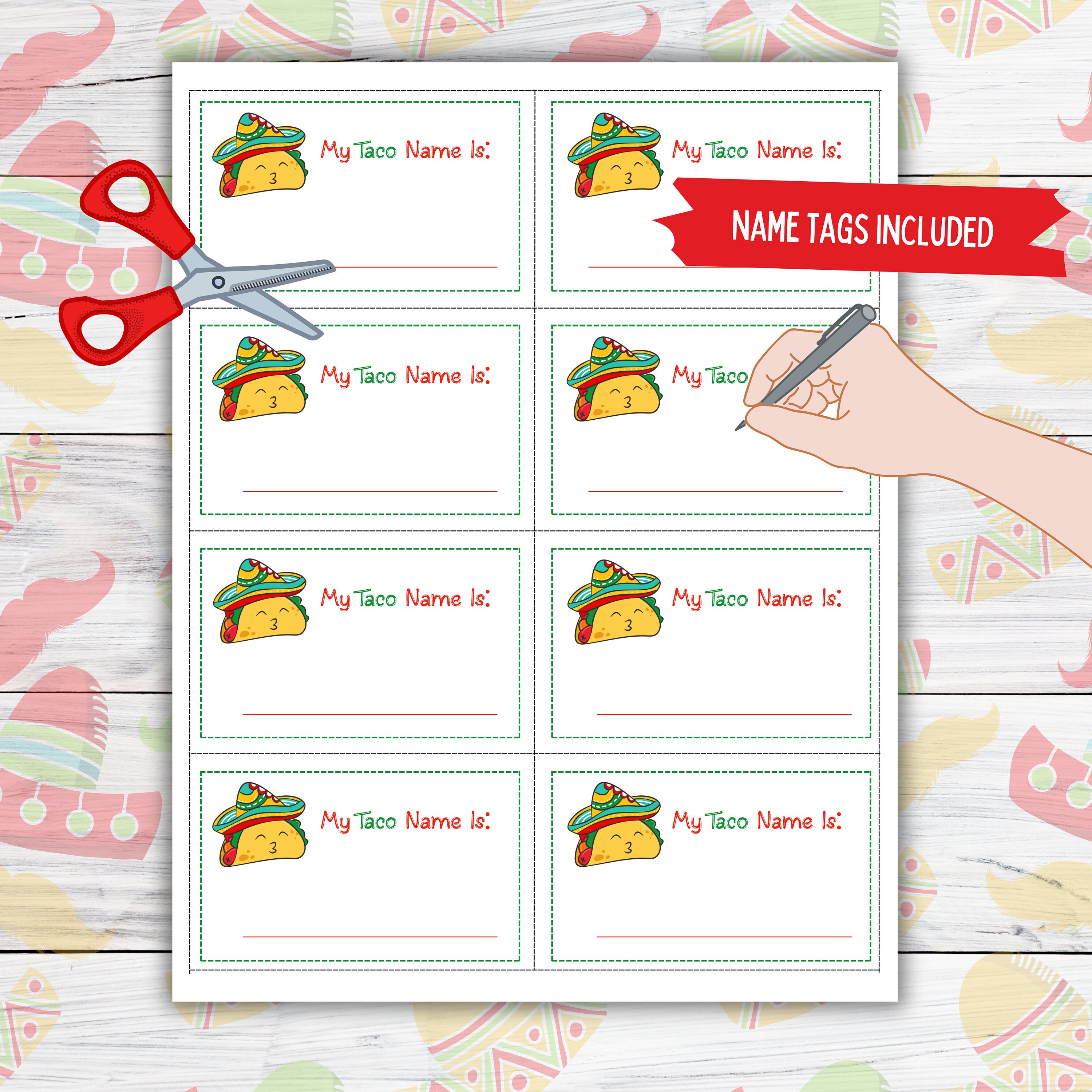 What's Your Taco Name Game, Cinco De Mayo Weekend Party Game, Mexican ...