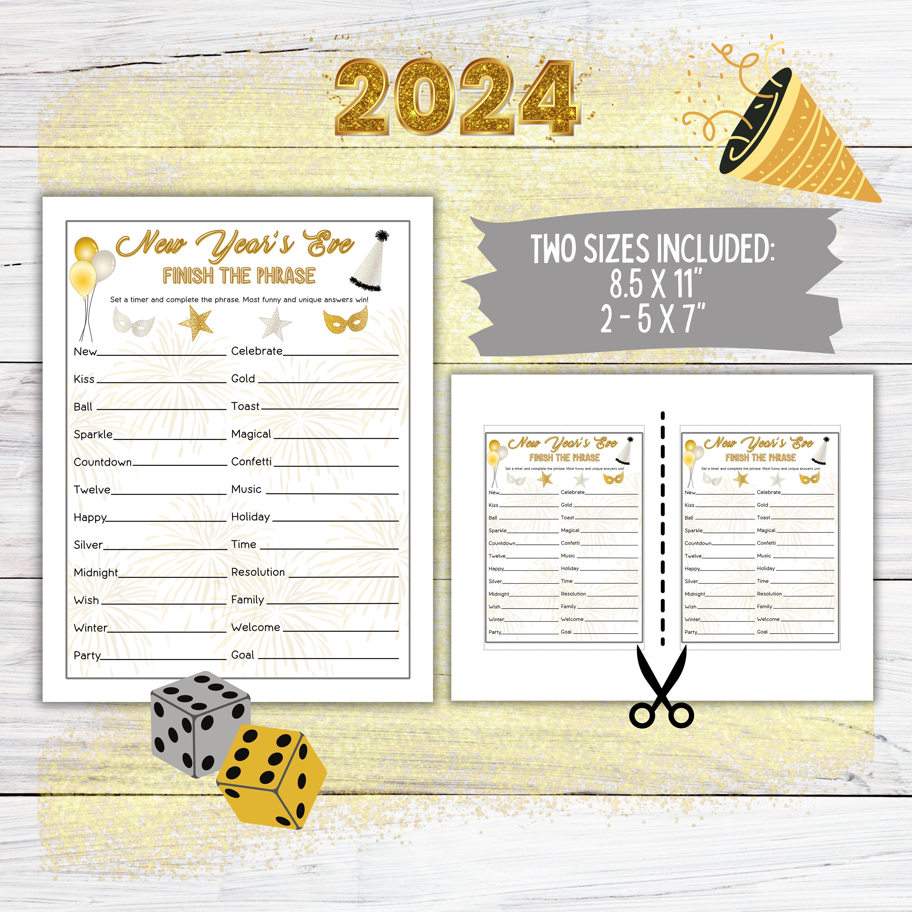 Finish the Phrase New Years Eve Games Printable, New Years Icebreaker ...