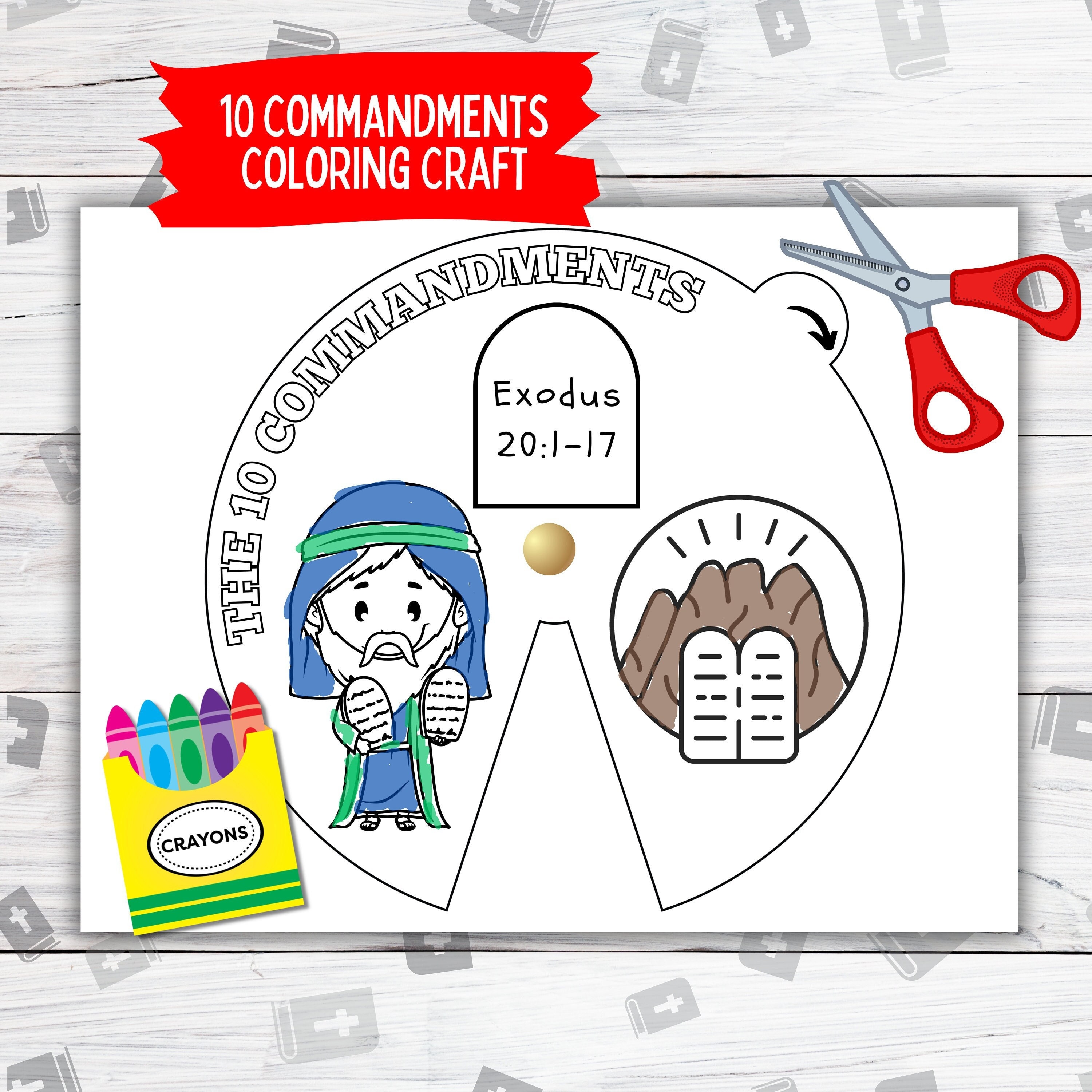 10 Commandments Coloring Wheel, 10 Commandments Printable Coloring Page ...