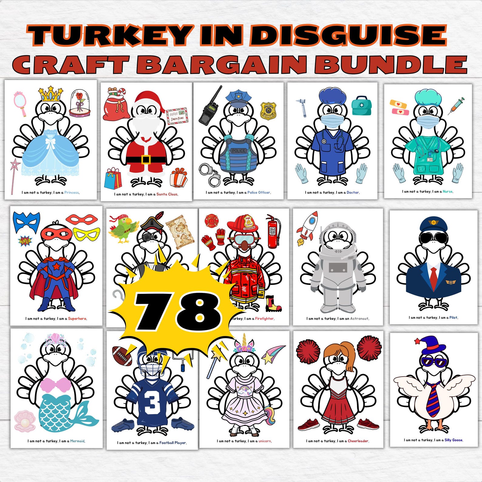 Disguise a Turkey Thanksgiving Printable Crafts for Boys and Girls ...