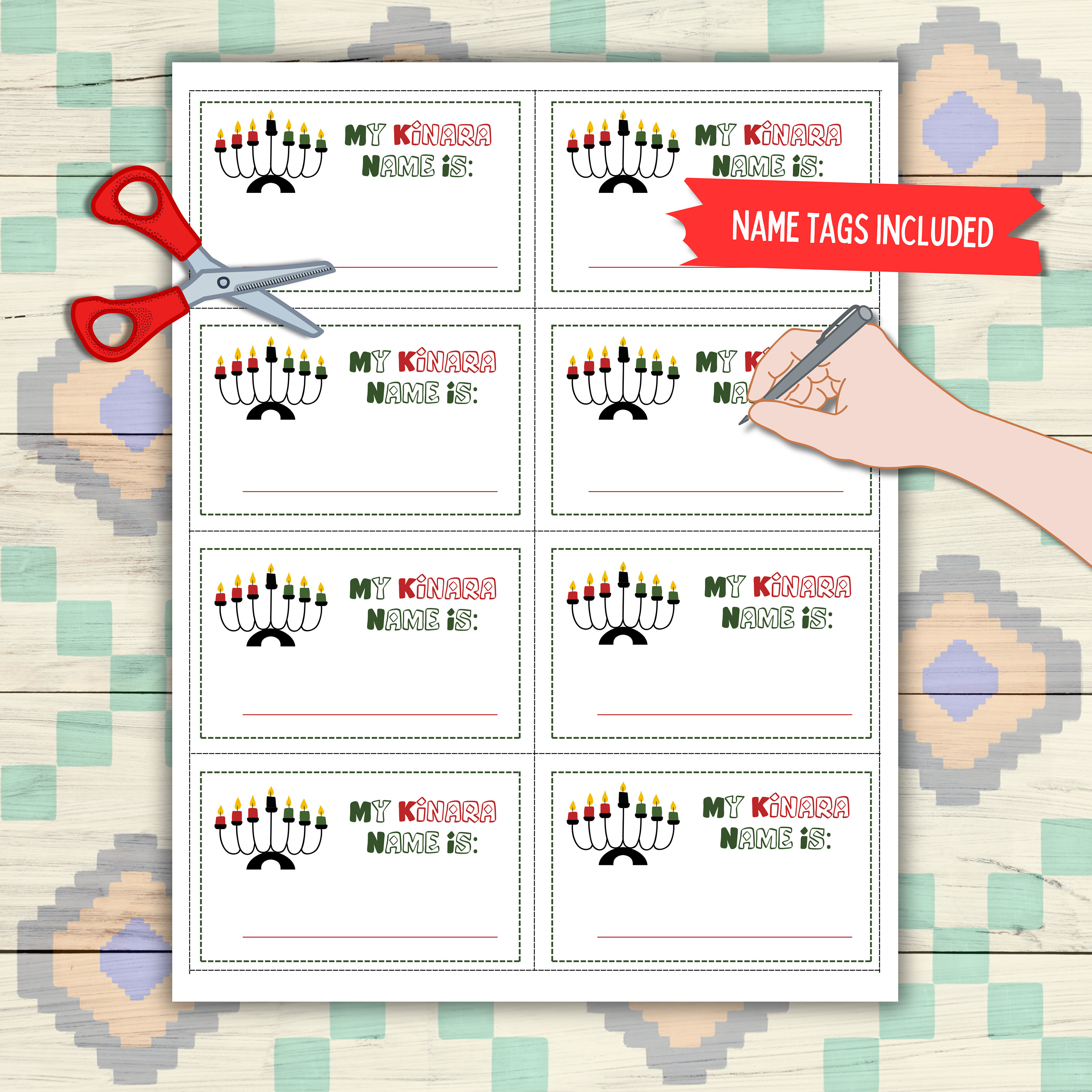 Kinara Name Game, Kwanzaa Printable Kinara Name Game, Kwanzaa Party ...