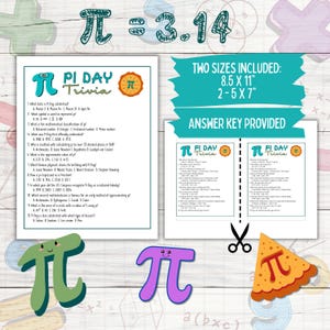 Pi Day Trivia Game, Pi Day Printable Games, Math Pi Day Activities ...