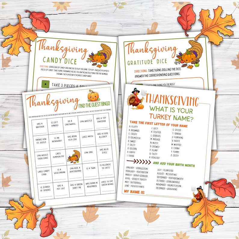 Thanksgiving Games Bundle Printable, Thanksgiving Game Printable for ...