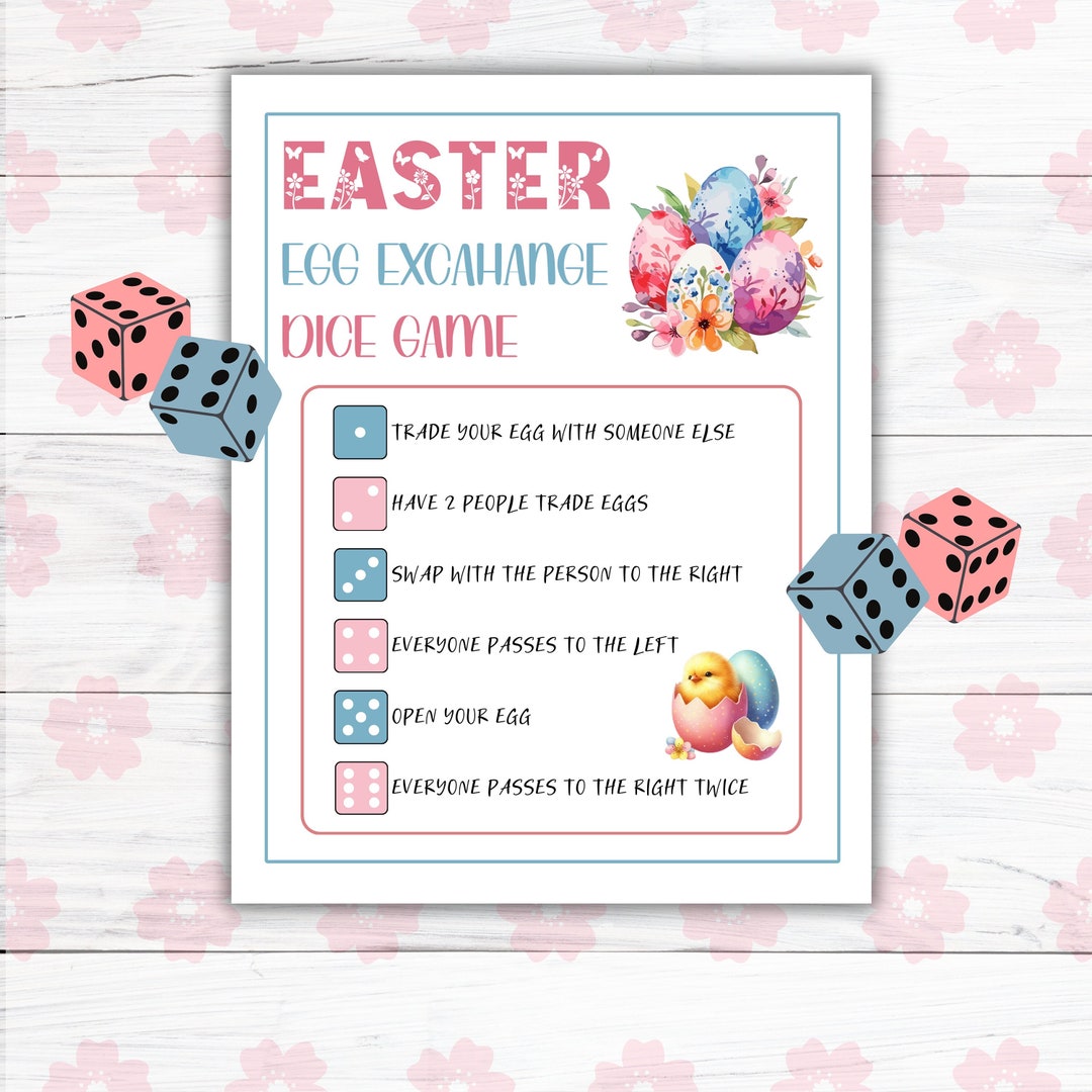 Easter Dice Game, Easter Egg Exchange Dice Game, Easter Dice Games for ...