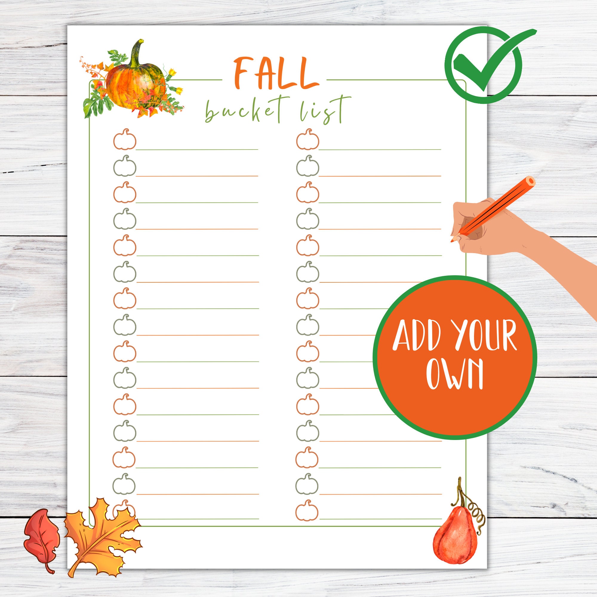 Fall Bucket List Printable, Autumn Bucket List, Autumn Activities ...
