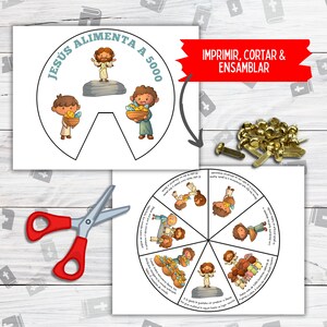 Jesús Alimenta a 5000, Spanish Jesus Feeds 5000 Printable Wheel ...