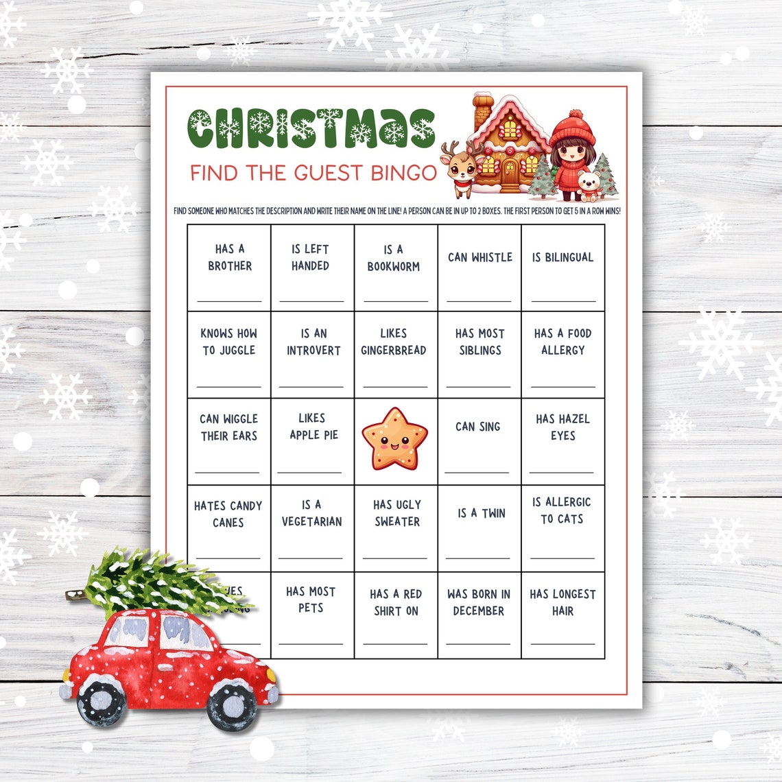 Find the Guest Christmas Bingo, Christmas Party Icebreaker Games for ...
