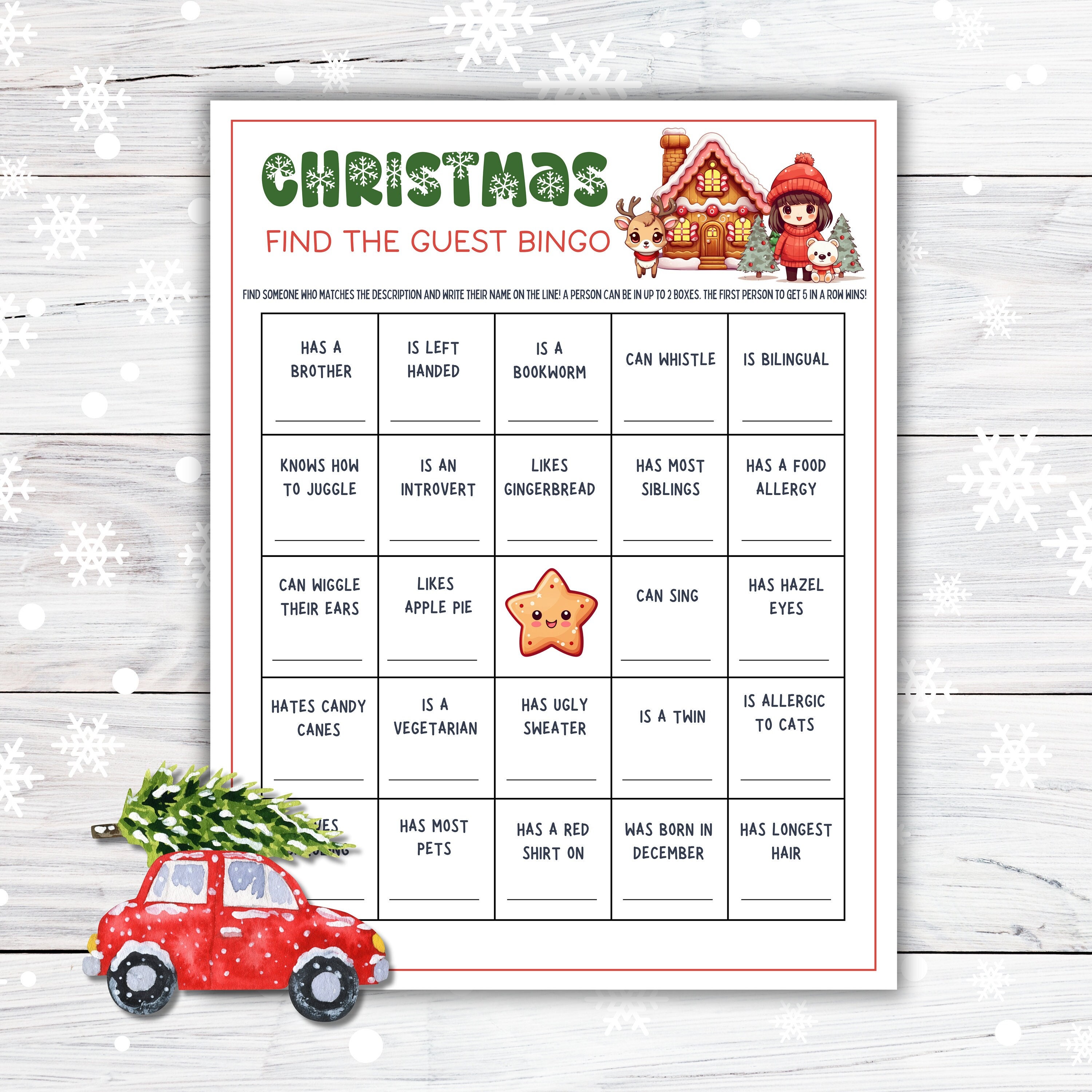 Find the Guest Christmas Bingo, Christmas Party Icebreaker Games for ...