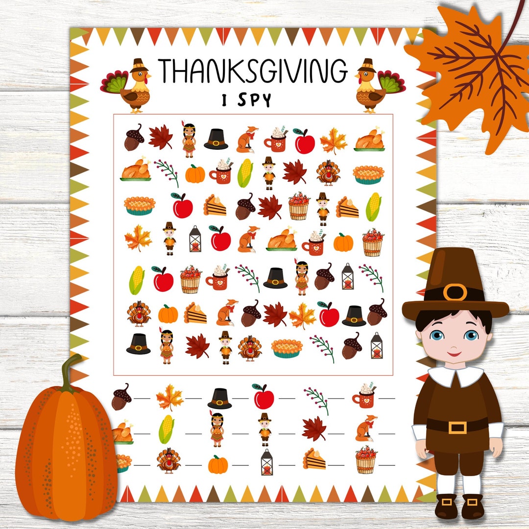 Thanksgiving I Spy, Thanksgiving Games Printable, Autumn Activities for ...