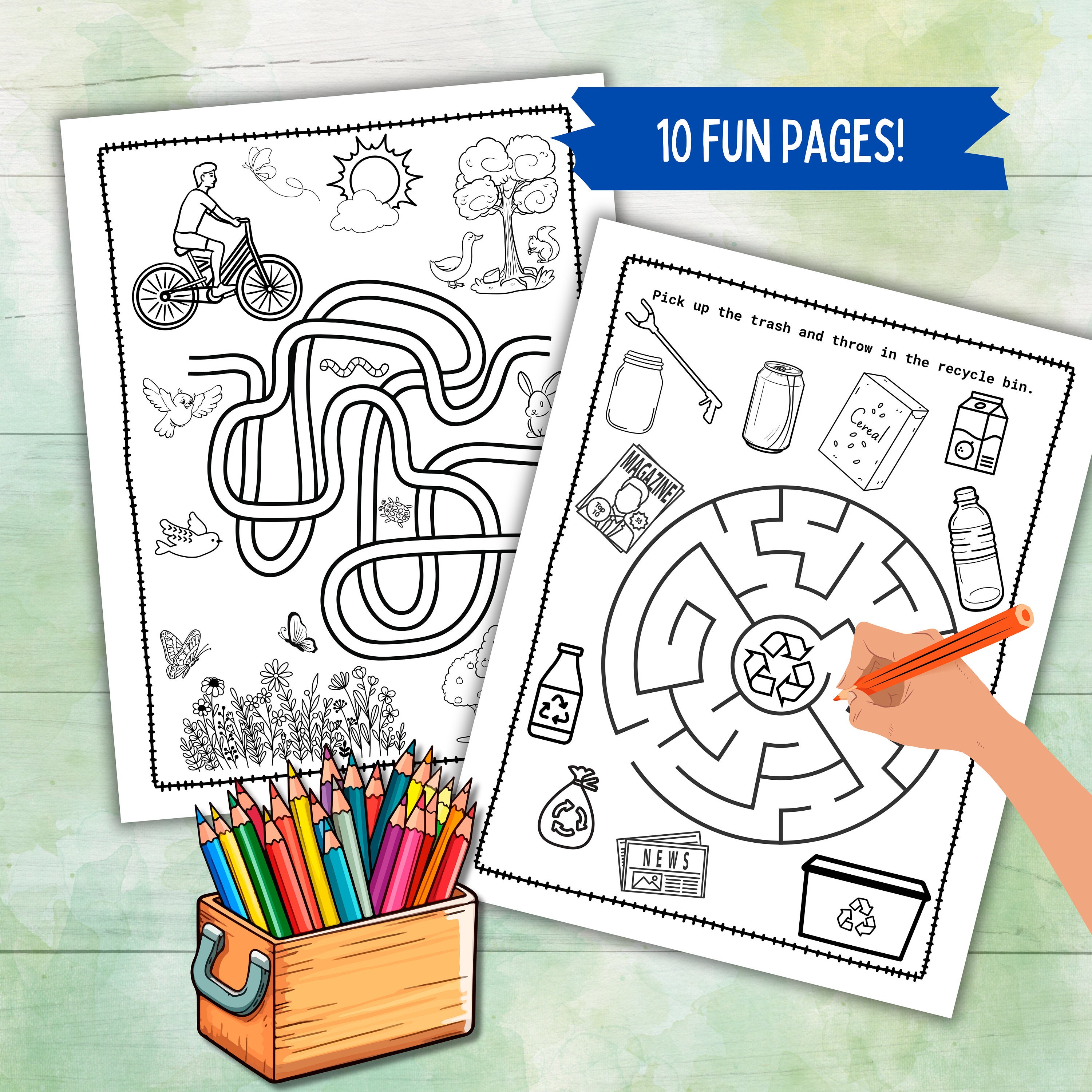 Earth Day Coloring Activity Pages, Environmental Earth Day Worksheets ...