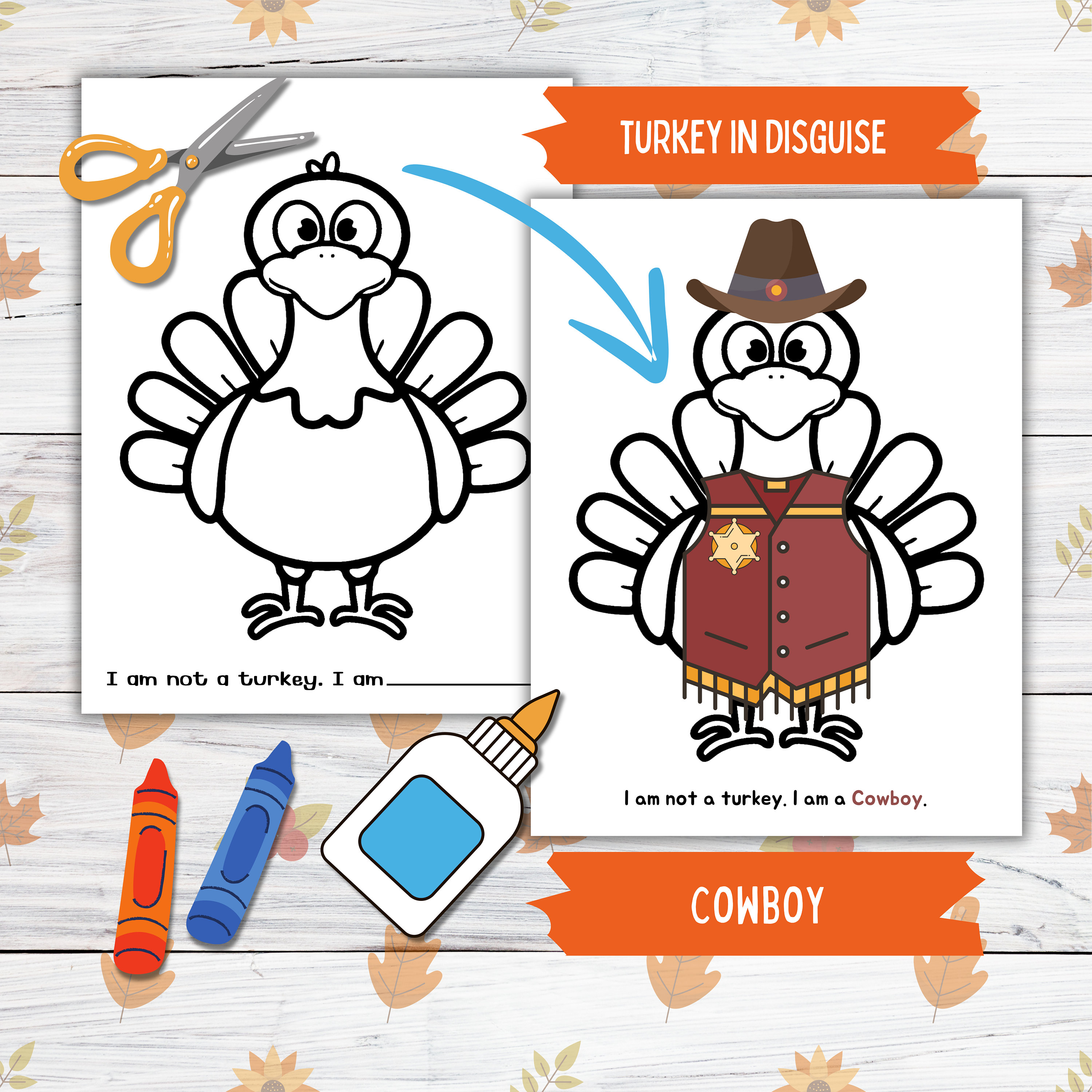 Disguise a Turkey Thanksgiving Printable Craft for Kids and Toddlers ...
