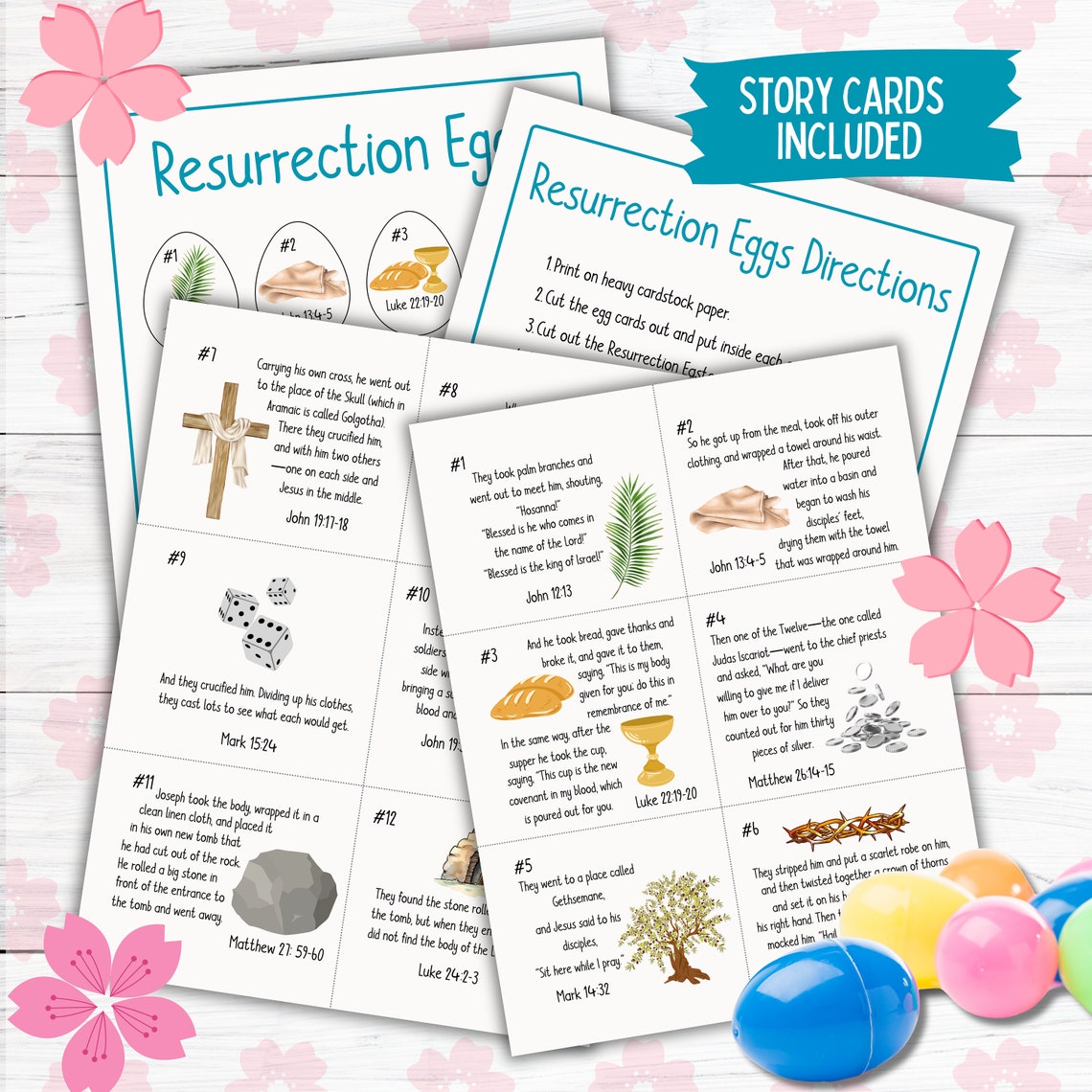 Resurrection Eggs Easter Hunt, the Easter Story Holy Week Printable ...