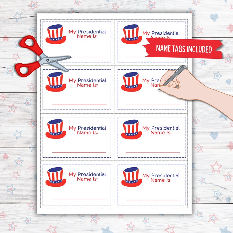 Presidential Name Game, President's Day Party Game, Inauguration Day ...