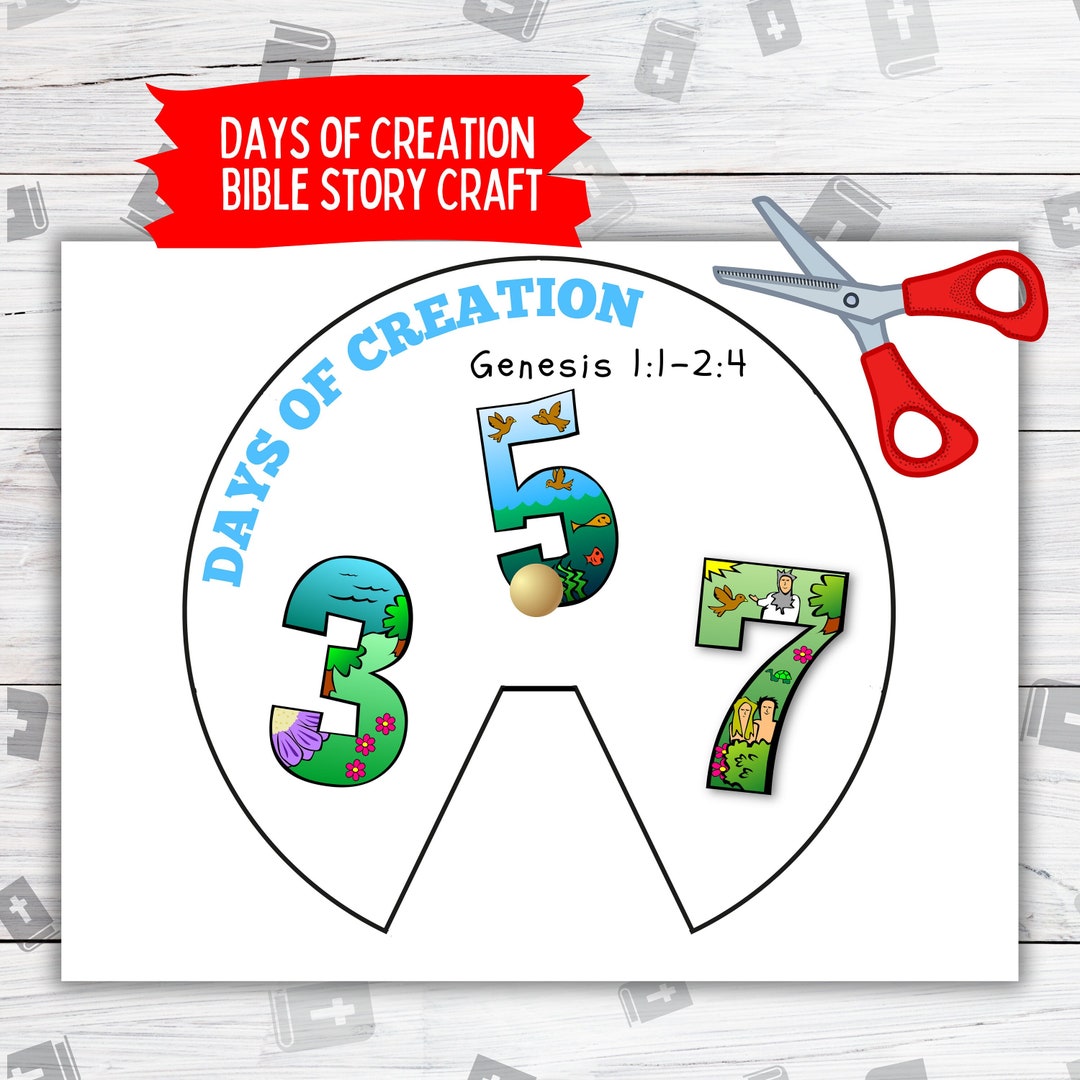 Days of Creation Craft Printable Wheel, Christian Homeschool Preschool ...