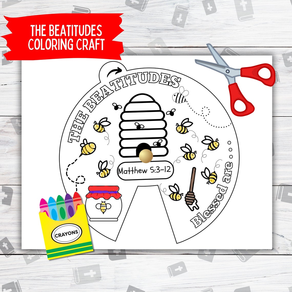 The Beatitudes Coloring Wheel, Printable Coloring Pages for Kids, Kids ...