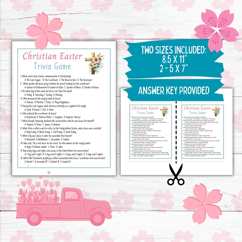 Christian Easter Trivia Game Printable, Bible Trivia Icebreaker Youth ...