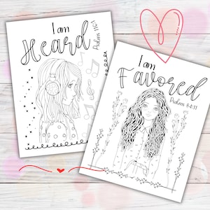 I Am Bible Affirmations Coloring Pages, I Am Loved, I Am Enough ...