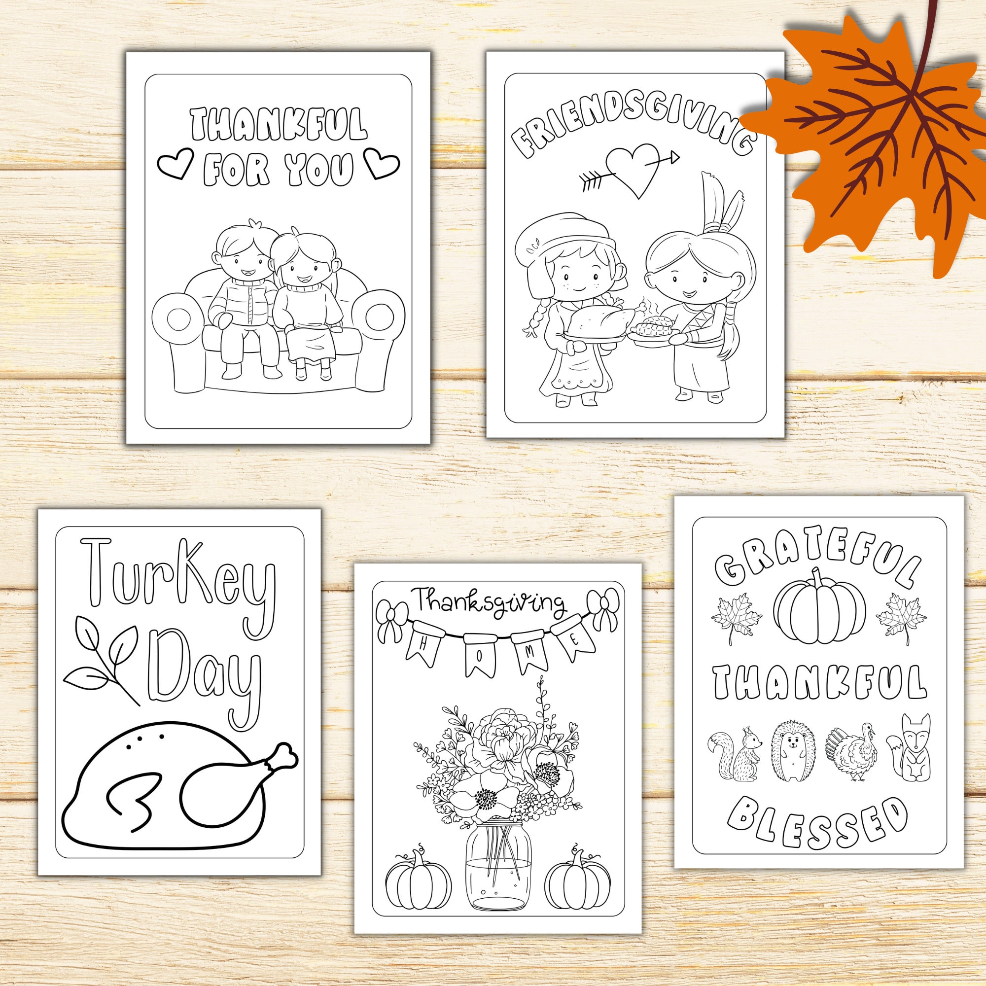 Thanksgiving Coloring Pages Thanksgiving Activity Sheets for - Etsy