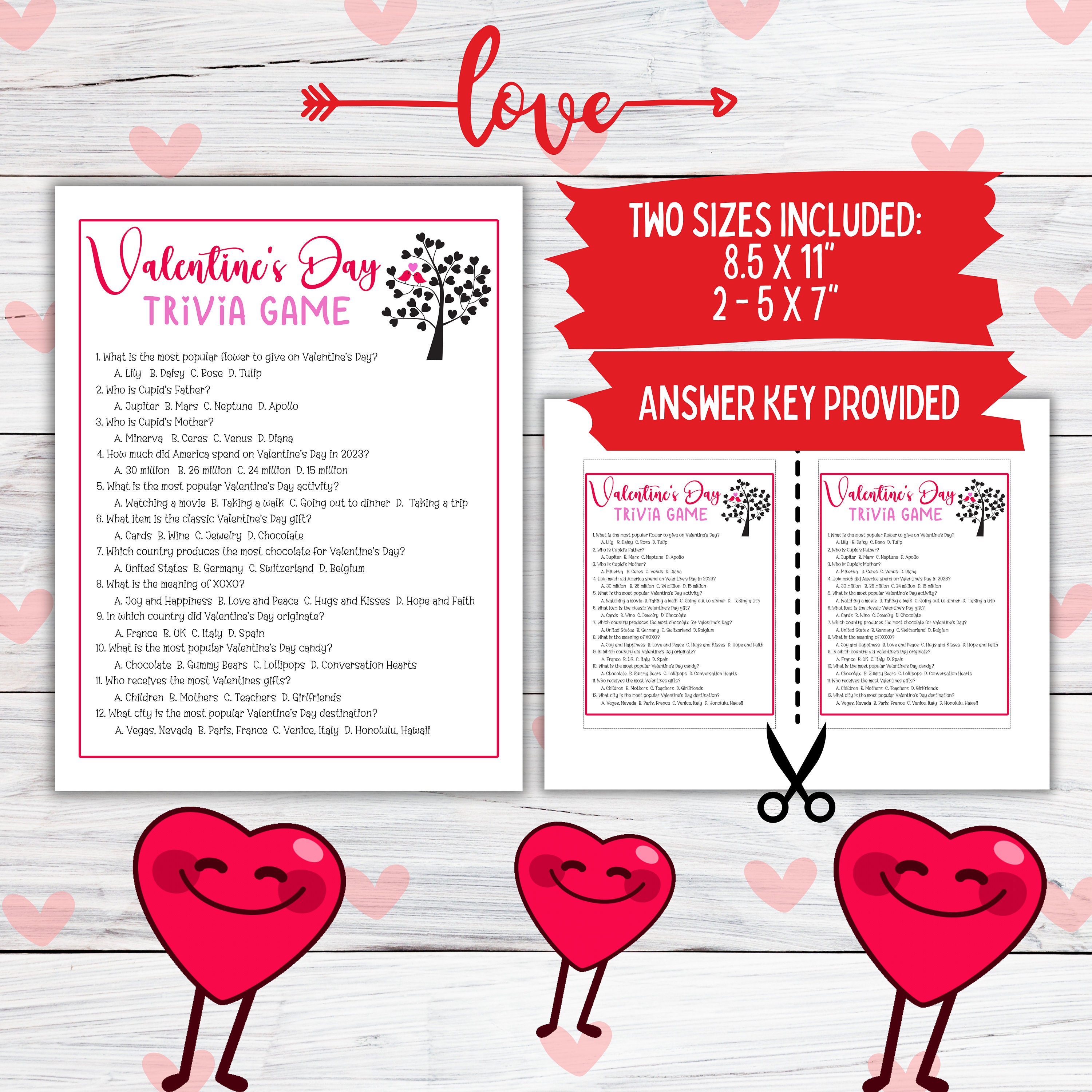 Valentines Day Trivia Game Printable, Valentines Day Icebreaker Group ...