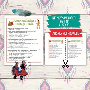 American Indian Heritage Trivia Game, Native American Indian Heritage ...